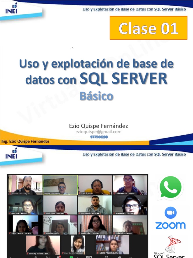 01-1 Uso y Explotacion de Base de Datos Con SQL Basico - Presentacion Del Curso | PDF