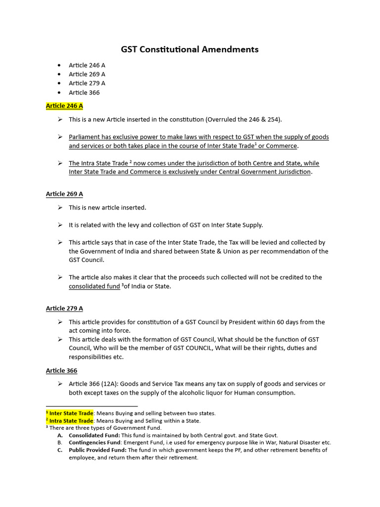 GST Notes Material | PDF