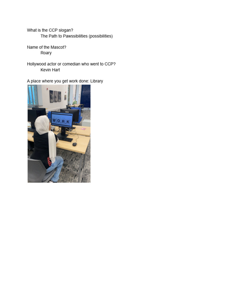 CCP Scavanger Hunt Assignment | PDF CCP Scavanger Hunt Assignment | PDF