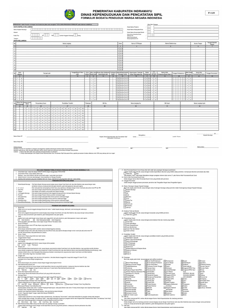 F-01.01 Formulir KK Fix | PDF