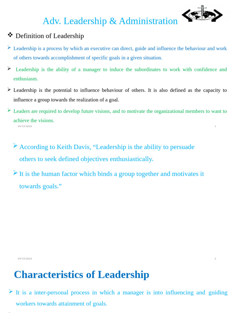 Advanced Leadership & Administration2 | PDF