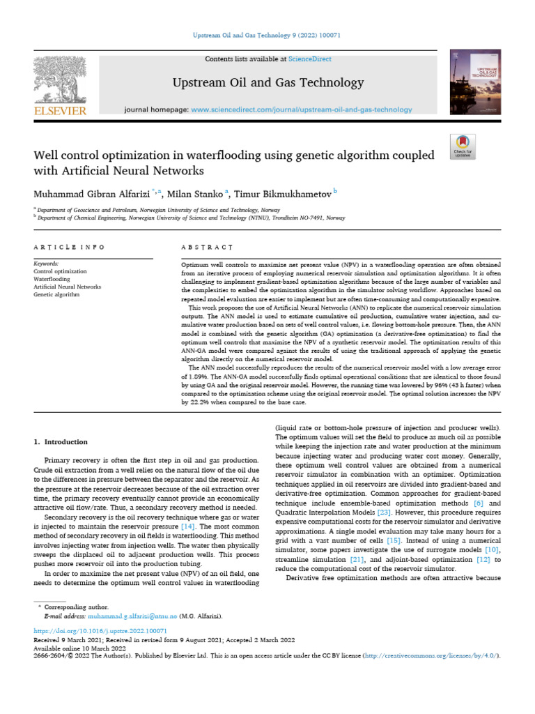 Well Control Optimization In Waterflooding Using Genetic Algorithm Coupled With Artificial