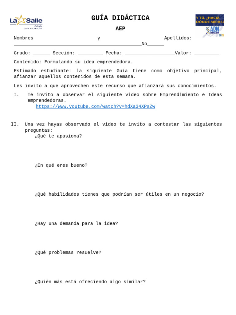 Guía Didáctica de Aep 10 y 11 Grado | PDF