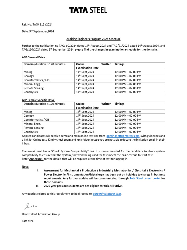 AEP Schedule 2024 V1.1 | PDF