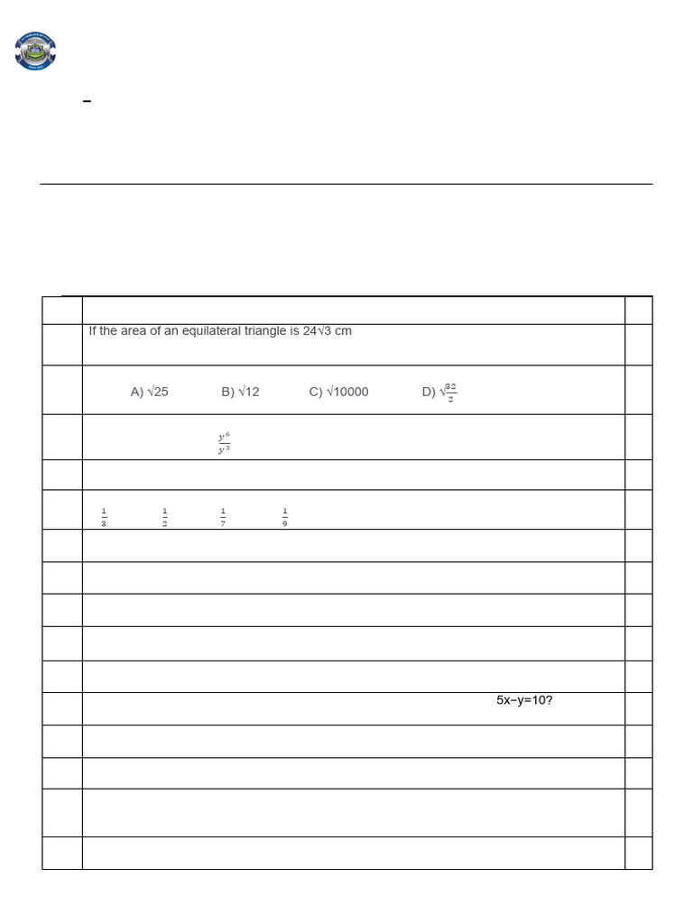 IX Maths Sample Paper 2024 25 | PDF