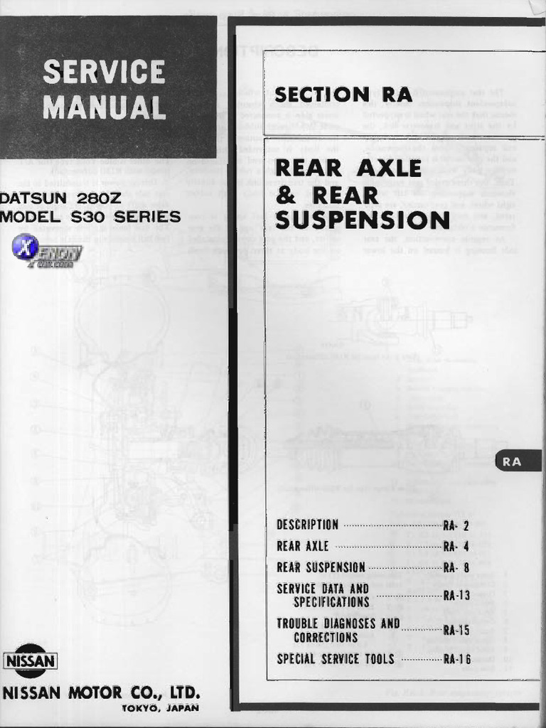 RA Rear Axle and Suspension | PDF