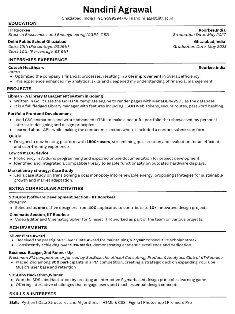 Nandini Resume | PDF