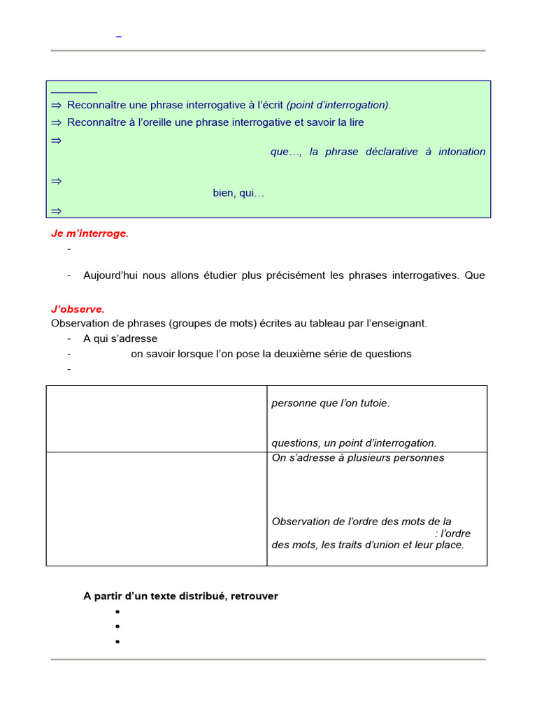 Seq Ce2 Phrases Interrogatives | PDF