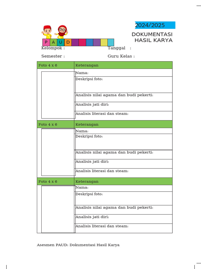 Catatan Hasil Karya Paud | PDF