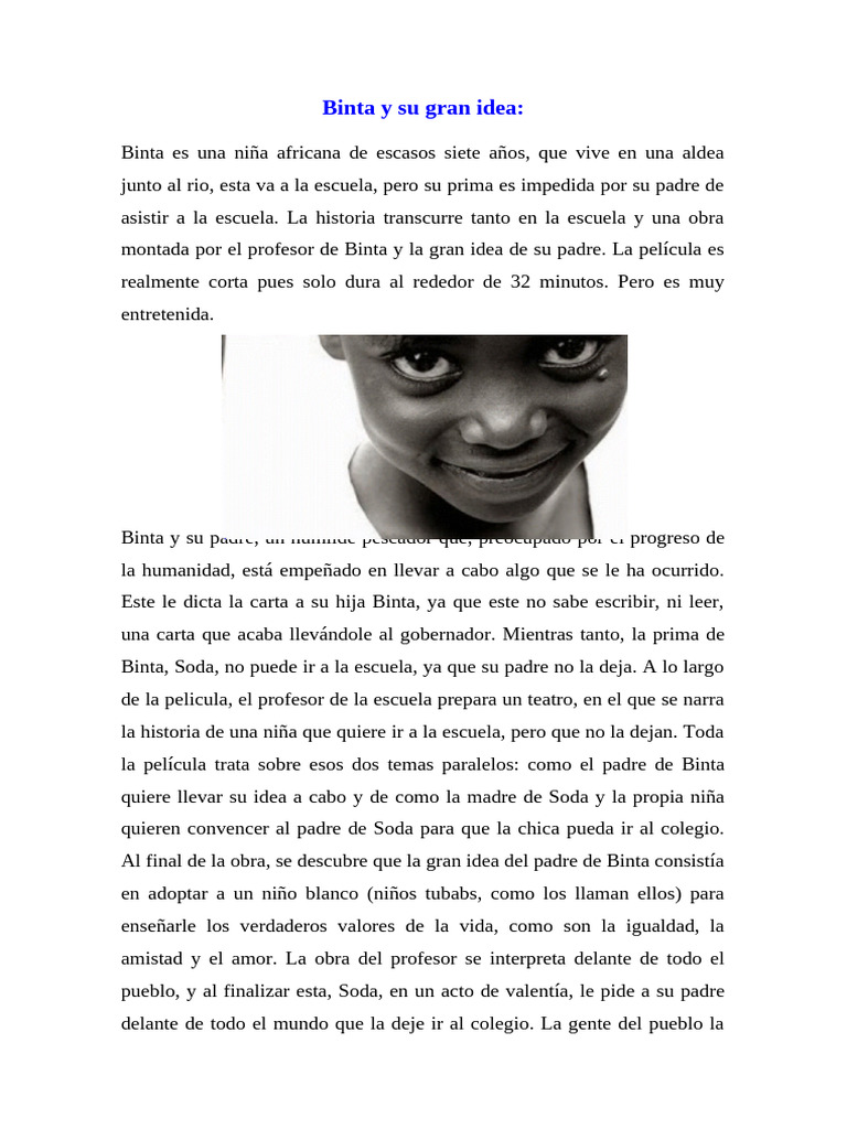Binta y su gran idea | PDF