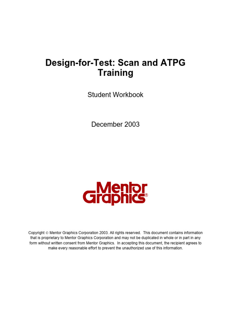 Mentor - DFT Scan and ATPG Training Student Workbook - 5A | PDF