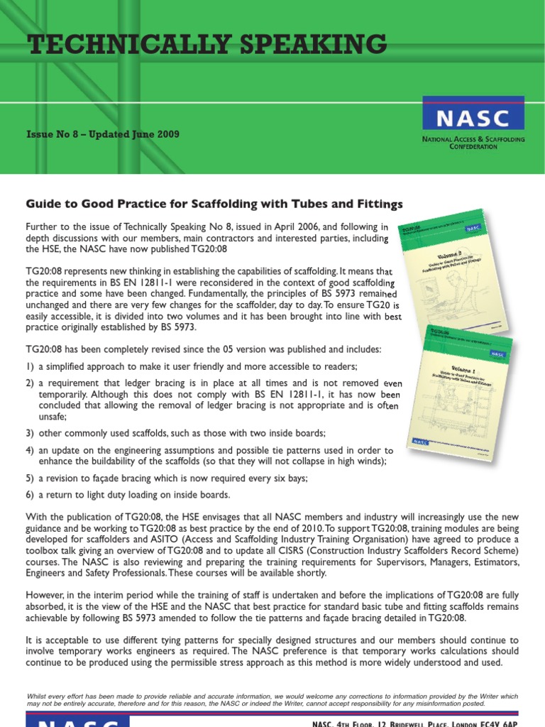 Technically Speaking 8 - Updated 09 06 09 Scaffold | PDF | Scaffolding | Science