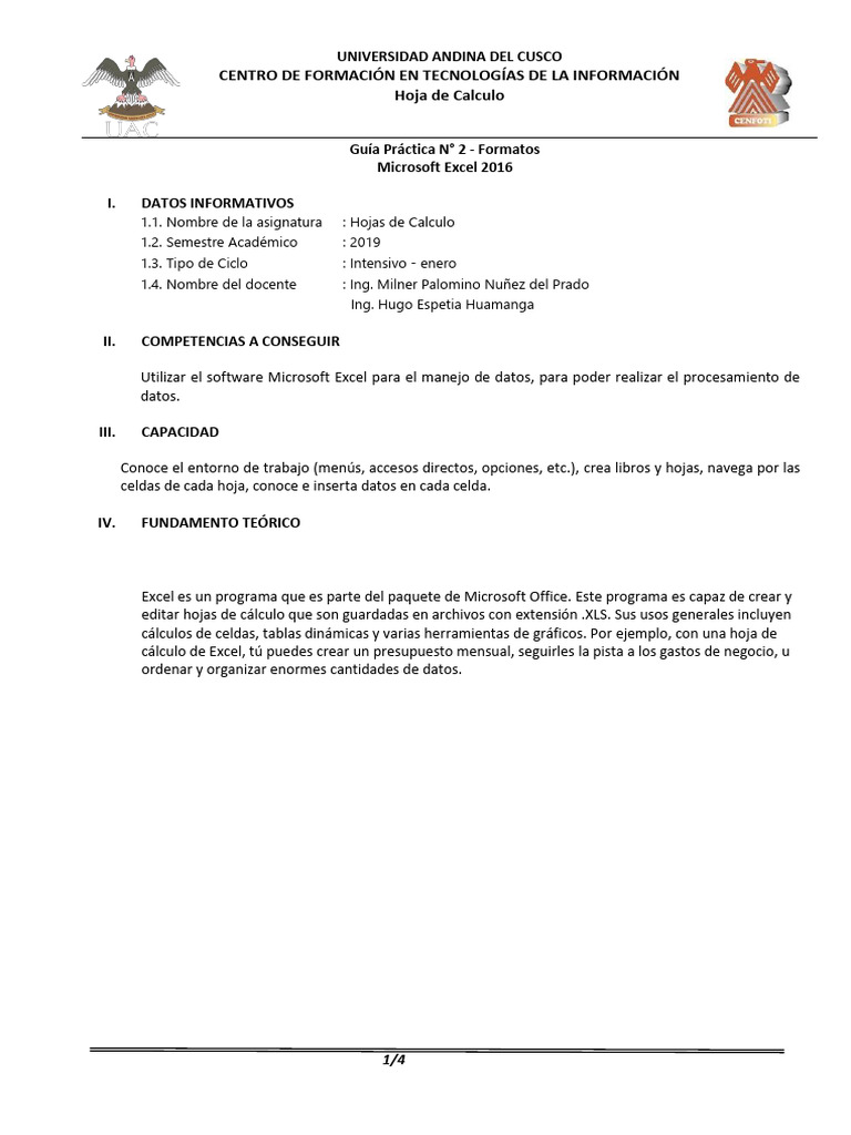 GUIA 02 - Formatos (1) | PDF