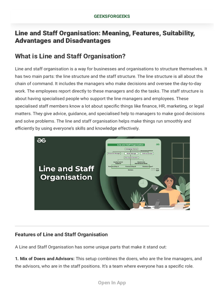 Line and Staff Organisation - Meaning, Features, Suitability, Adv | PDF