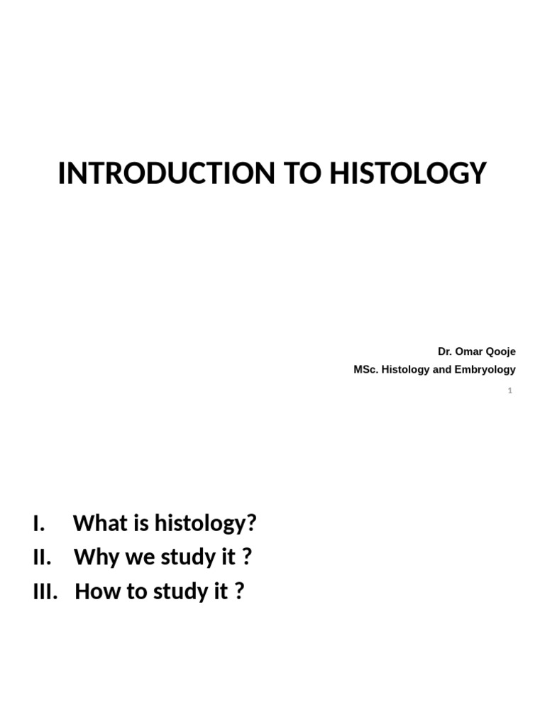 Introduction To Histology | PDF