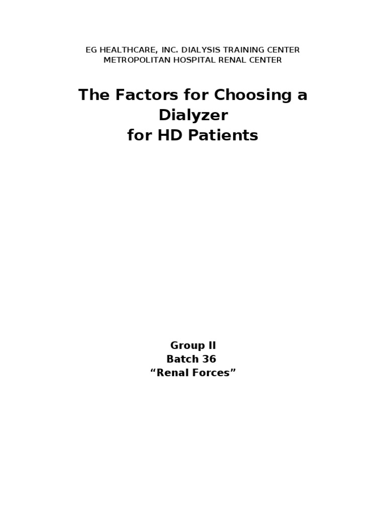 Case Study Dialysis | PDF | Dialysis | Hemodialysis