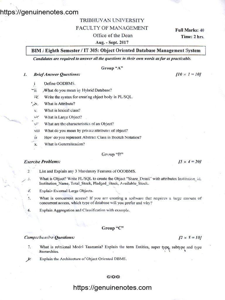 Object Oriented Database Management 2017 | PDF