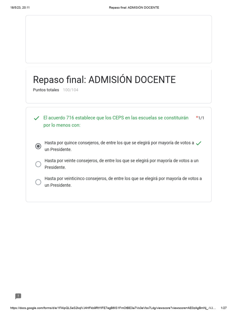 Repaso Final - Admisión Docente | PDF | Plan de estudios | Maestros