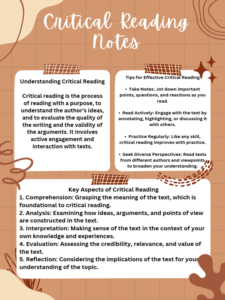 Critical Reading Skills Interpreting and Evaluating Texts | PDF