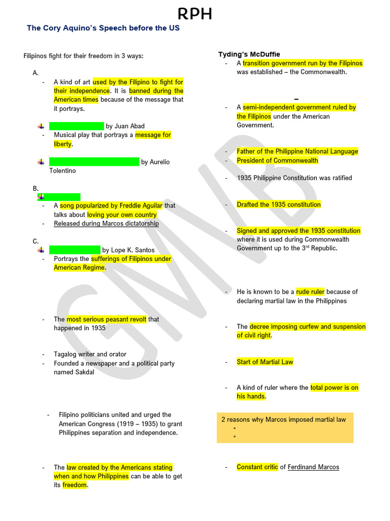Speech of Cory | PDF