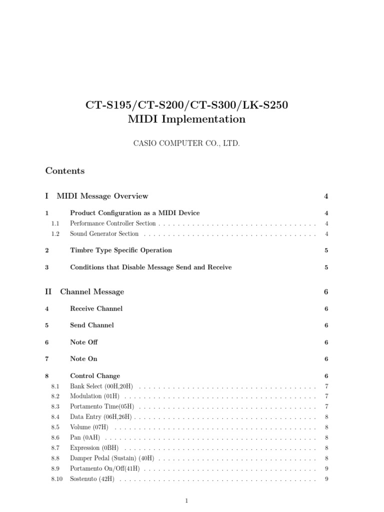 CTS300 - Midi Implementacion en Español | PDF | Estándares informáticos | Protocolos de capa física