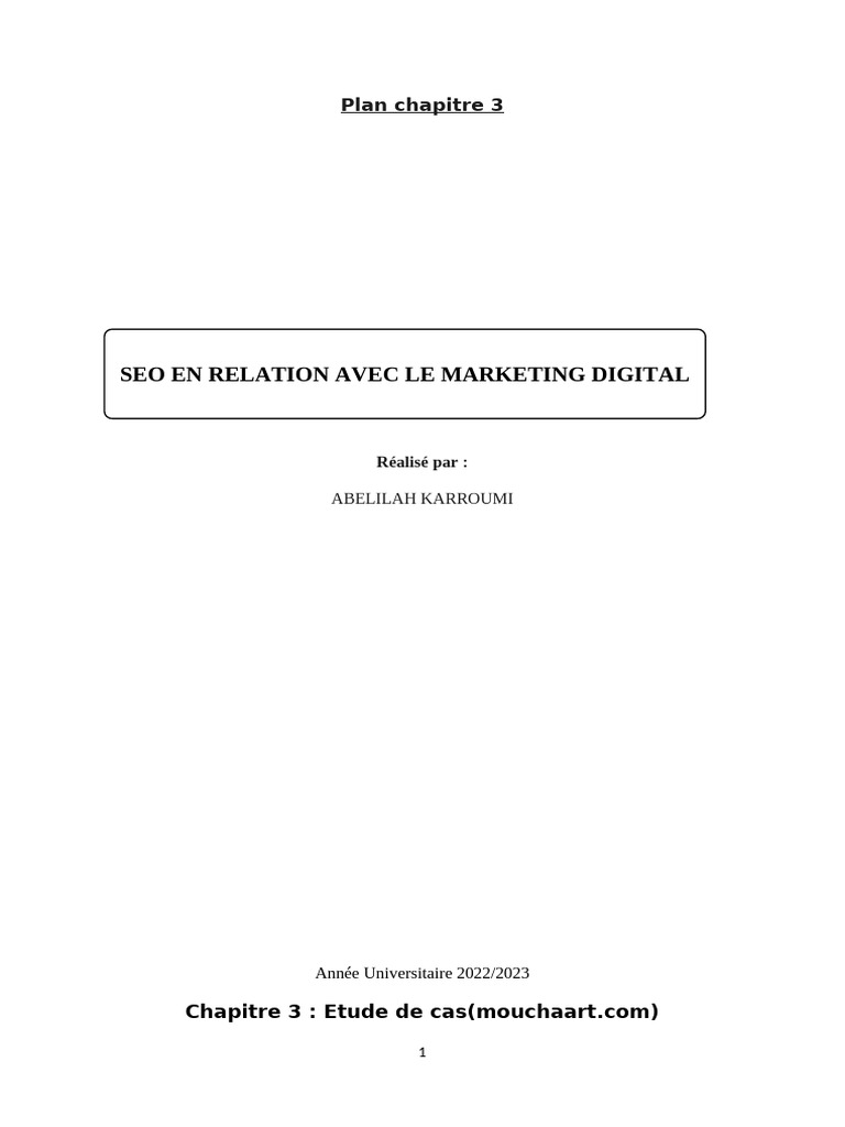 Plan Chapitre 3-1 | PDF