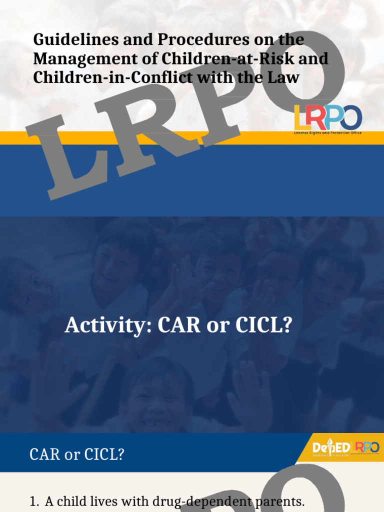 Guidelines and Procedures On The Management of CAR and CICL | PDF ...