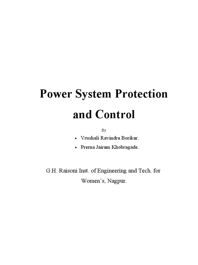 Power System Protection and Control - 1 | PDF | Electric Power System ...