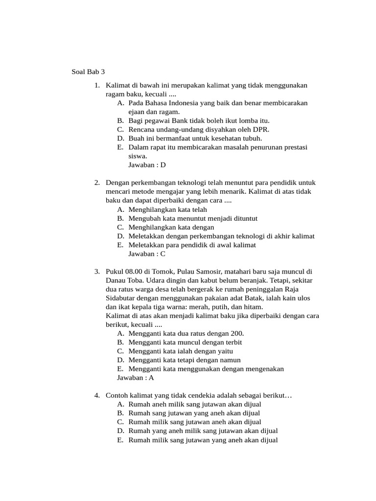 Soal Bab 3 | PDF