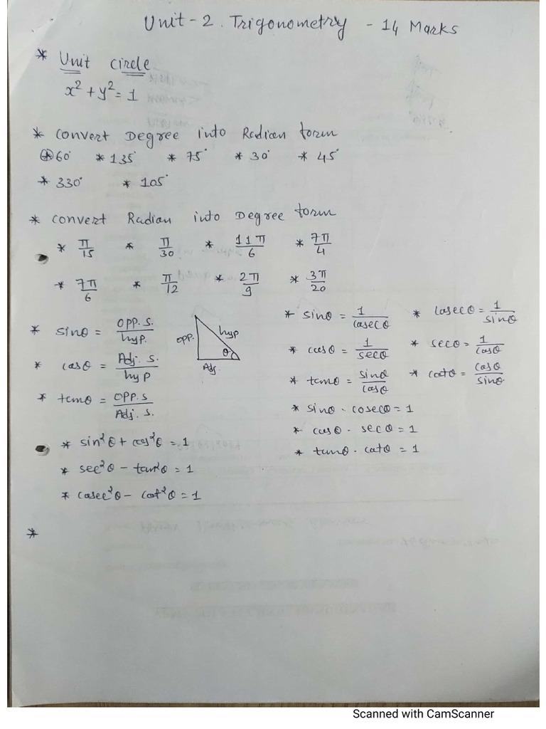Unit 2 Trigonometry 14marks | PDF
