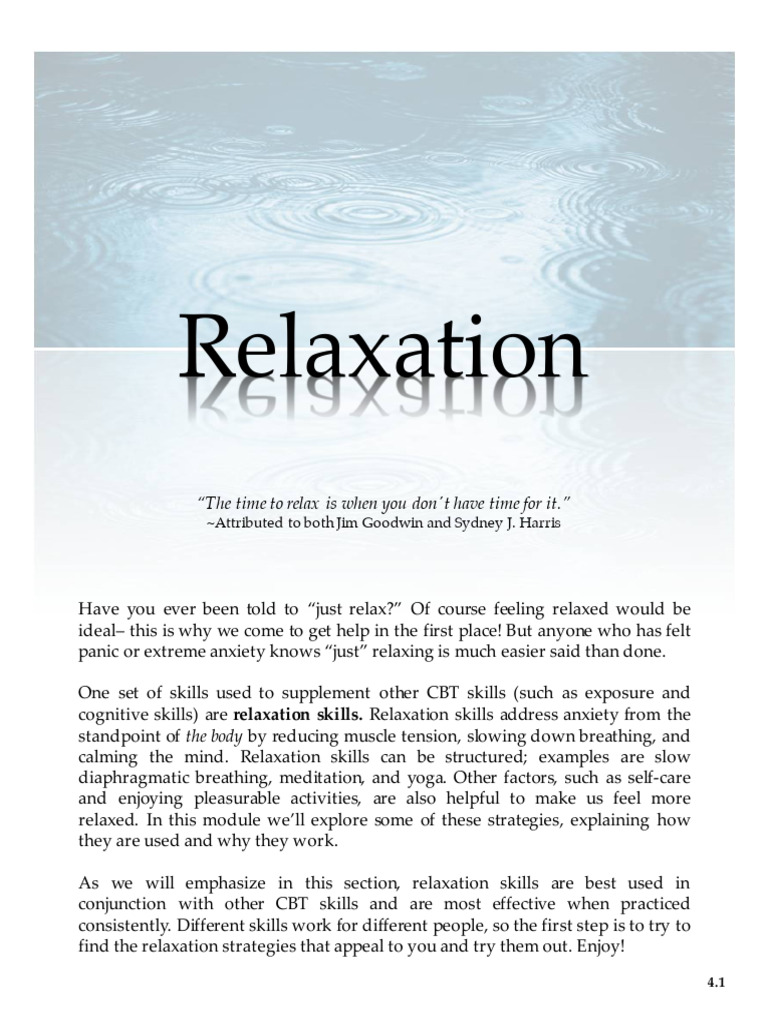 Relaxation Techniques | PDF