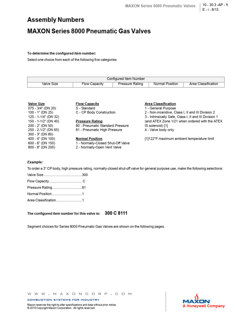 Series 8000 Gas Valves AP | PDF
