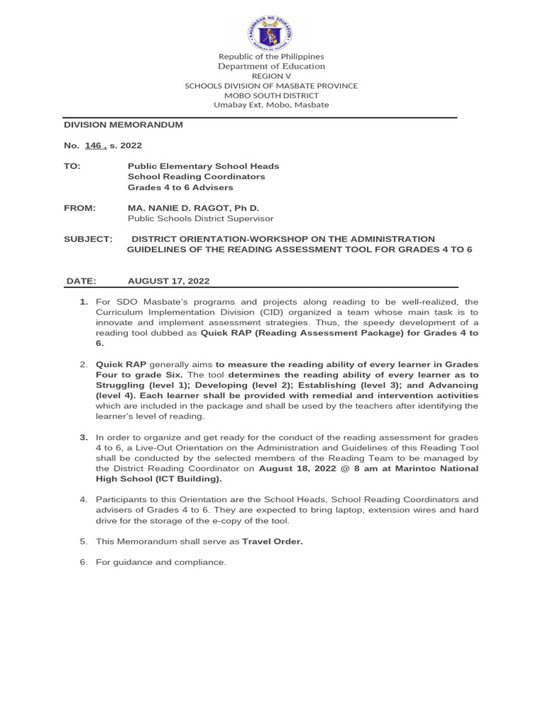 Memo For Quick RAP | PDF