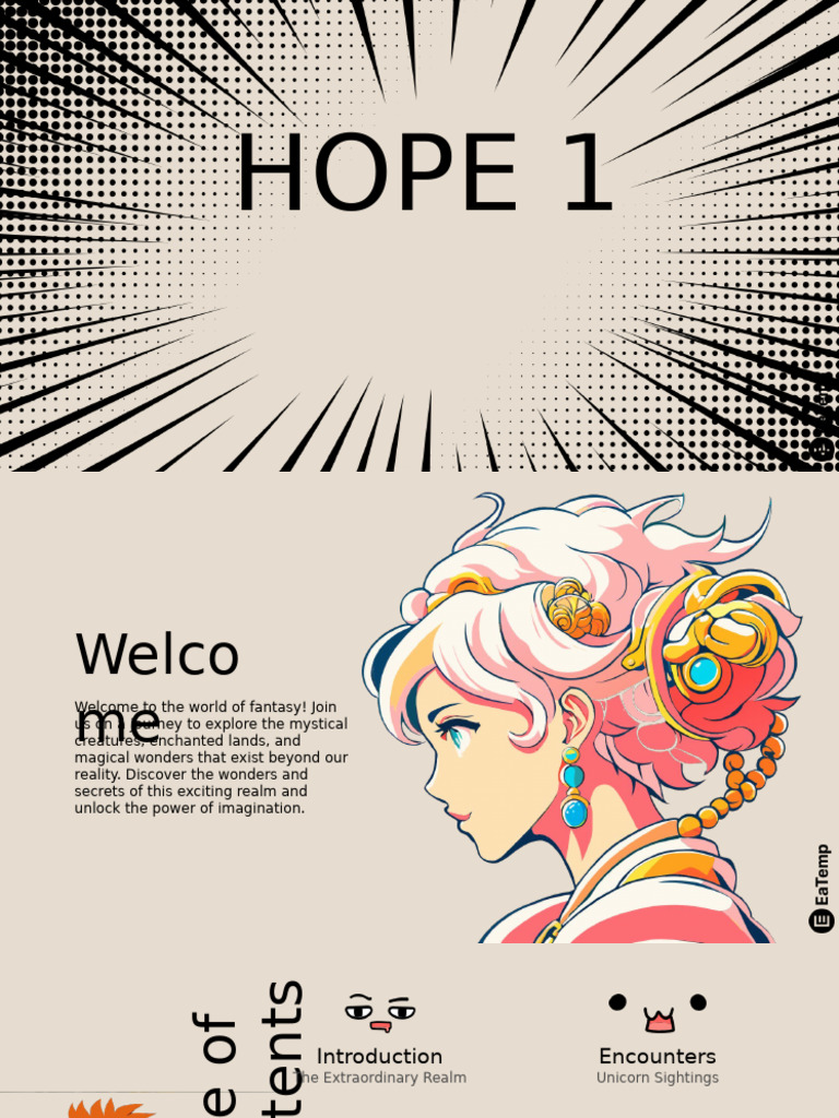 Cute Anime PowerPoint Template by EaTemp | PDF | Dragon | Unicorn