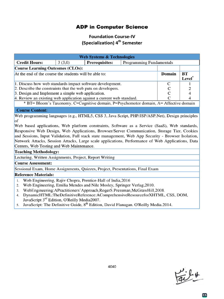 course outline-1 | PDF