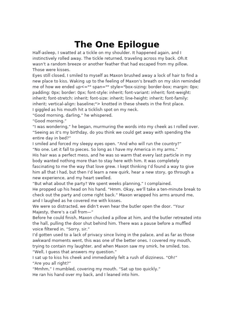 The One Epilogue | PDF