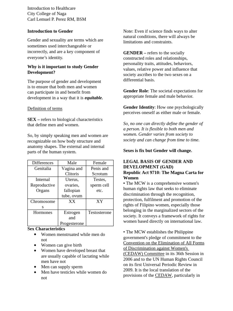 Introduction-to-Gender | PDF