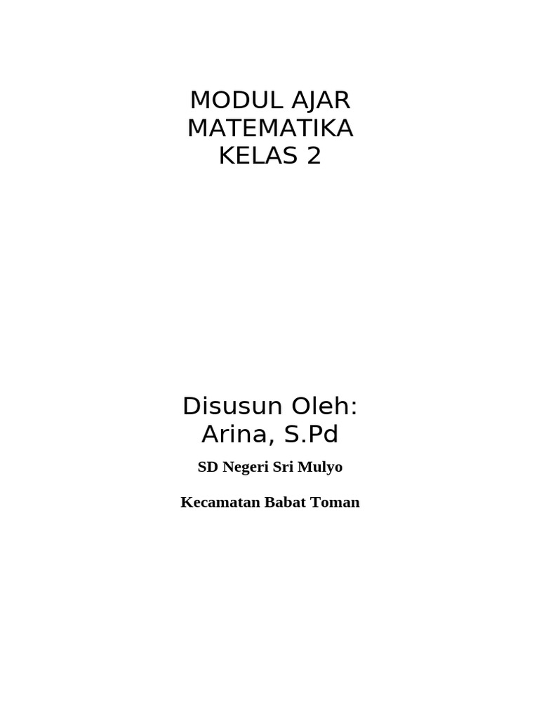 Modul Ajar MTK PPG | PDF