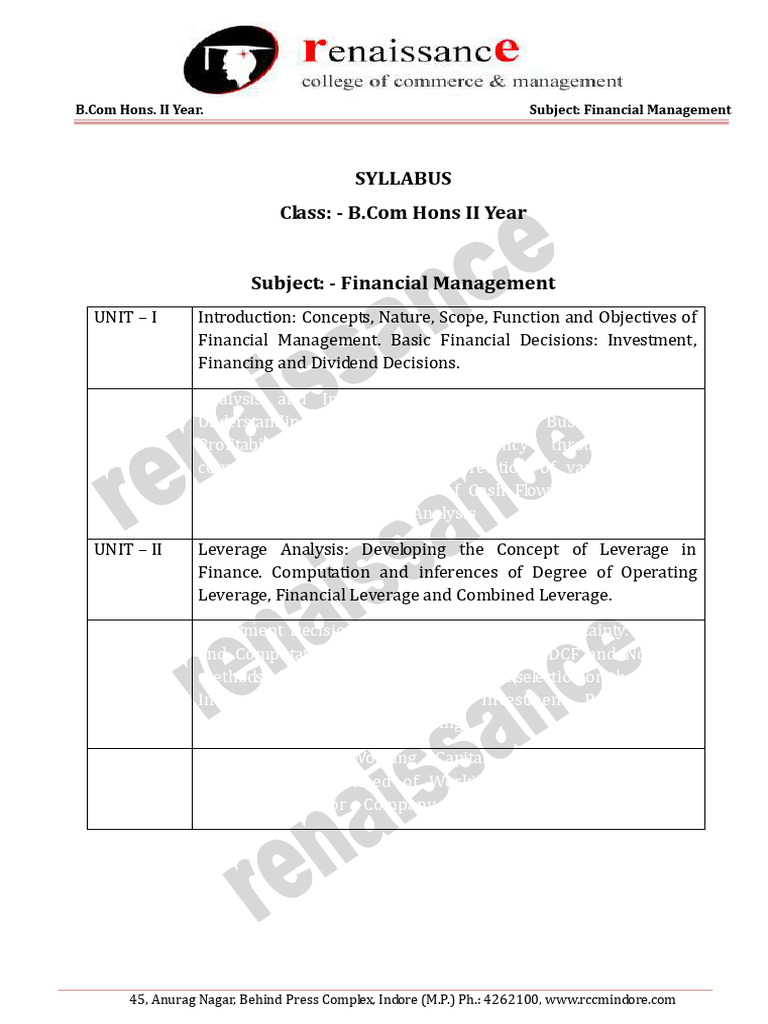 Financial Management | PDF | Investing | Capital Structure