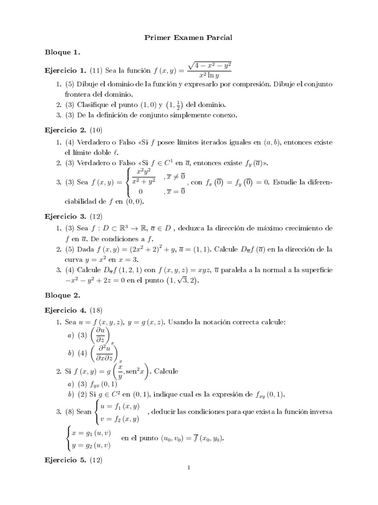 Modelos Primer Examen Parcial | PDF