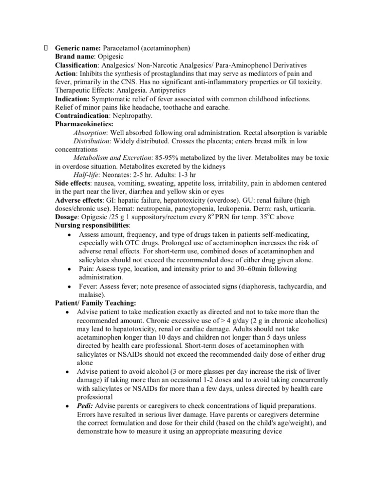 Generic Name | PDF | Nonsteroidal Anti Inflammatory Drug | Analgesic