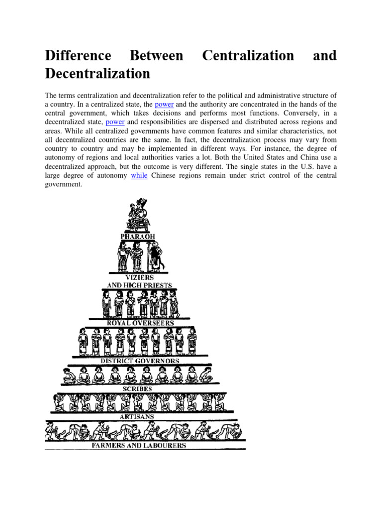 Centralization and Decentralization | PDF