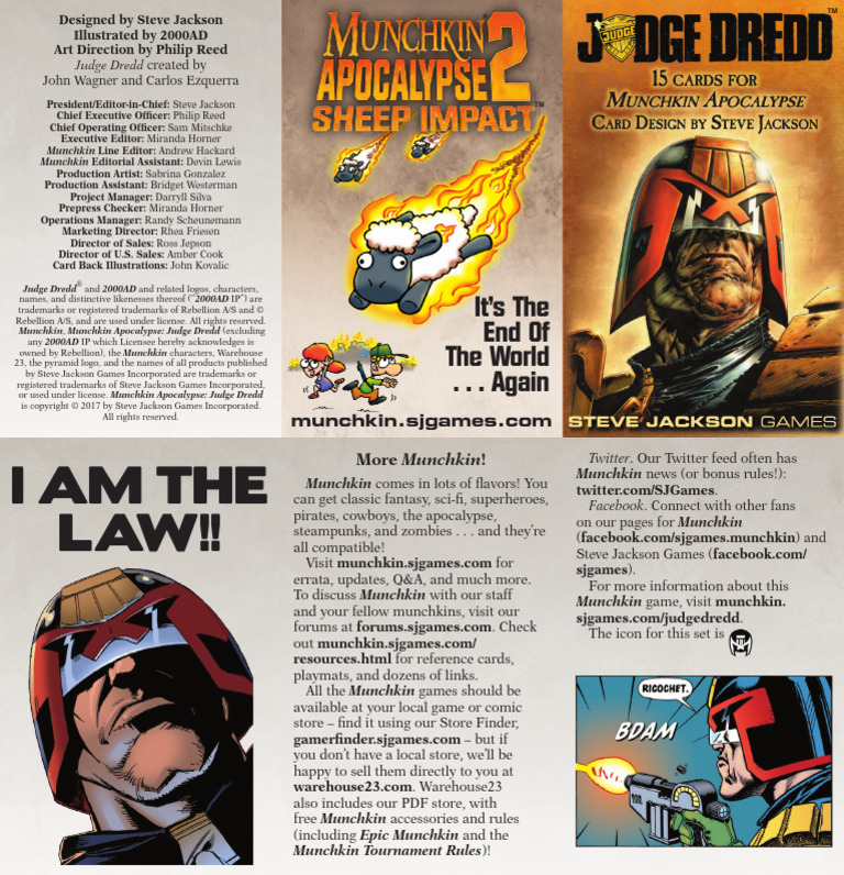 Munchkin Apocalypse Judge Dredd | PDF