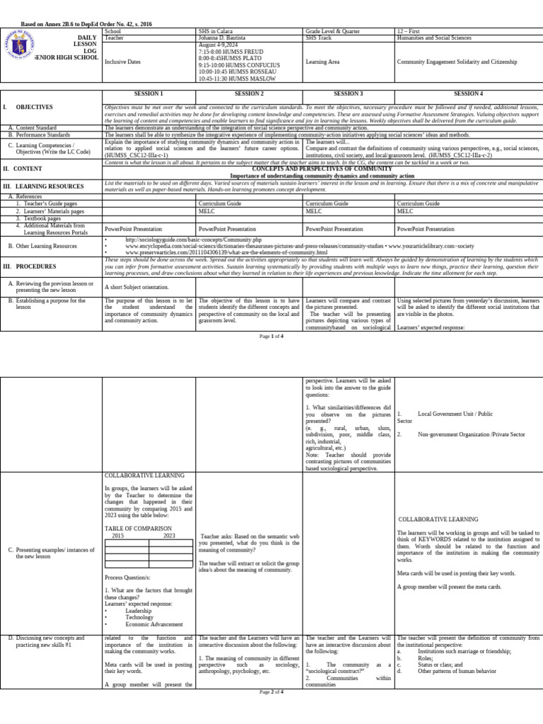 Week 1 DLL Cesc | PDF