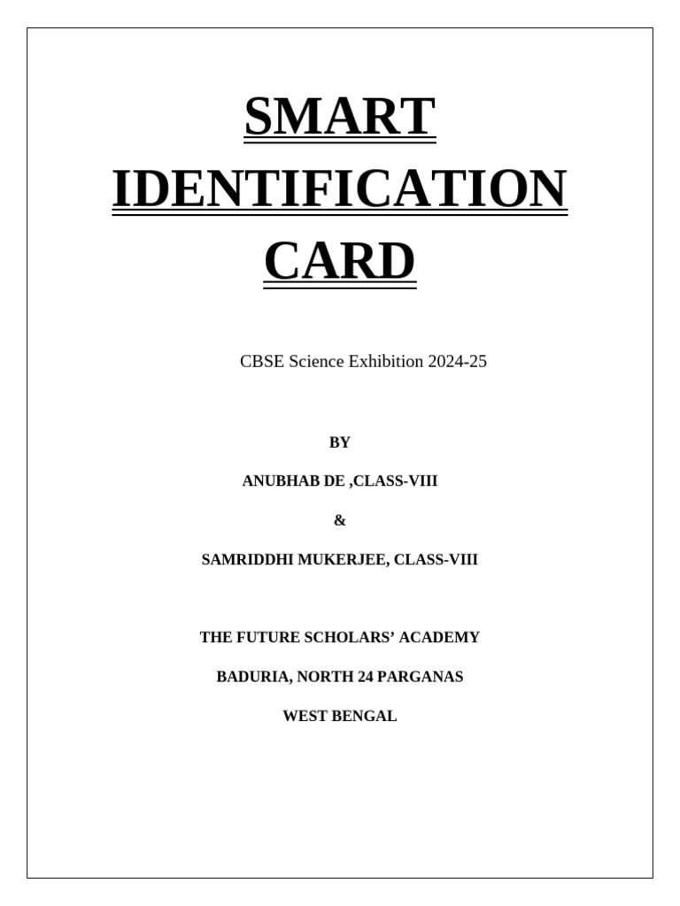 SMART IDENTIFICATION CARD | PDF