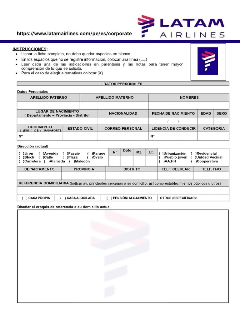 2024 Ficha LATAM Airlines Peru | PDF