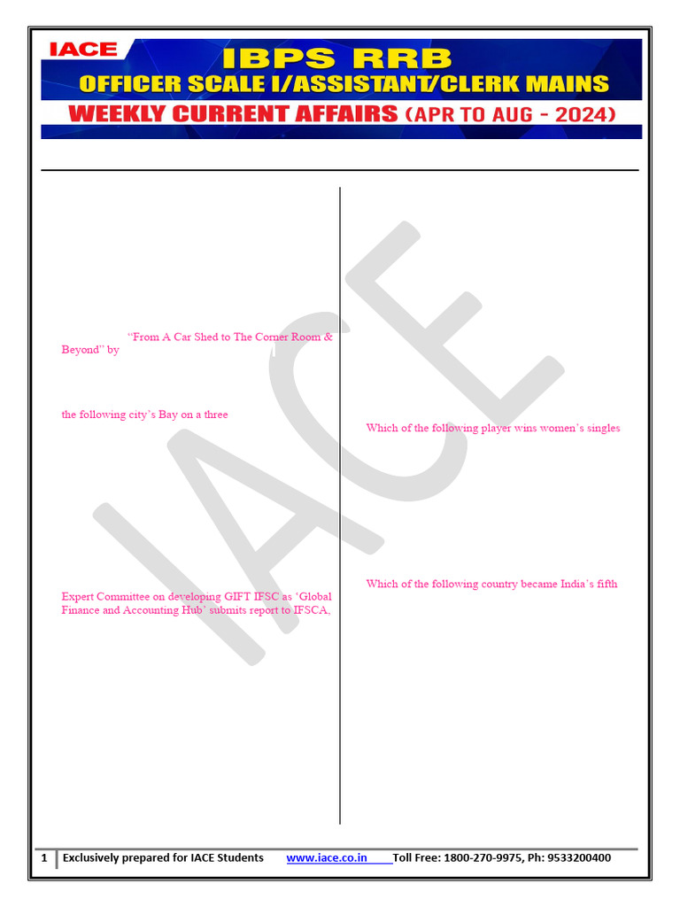 Wcat April To August | PDF