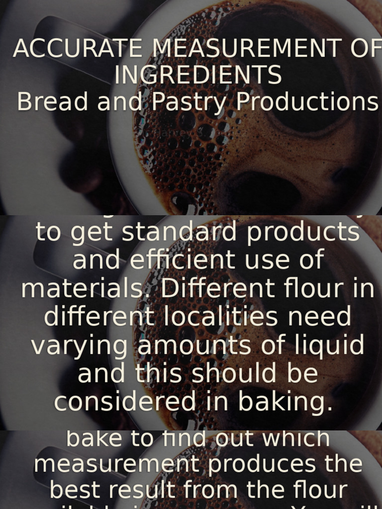 Accurate Measurement of Ingredients | PDF