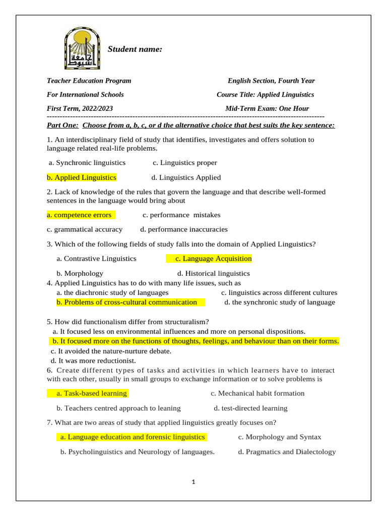 Midterm Exam 2022 | PDF