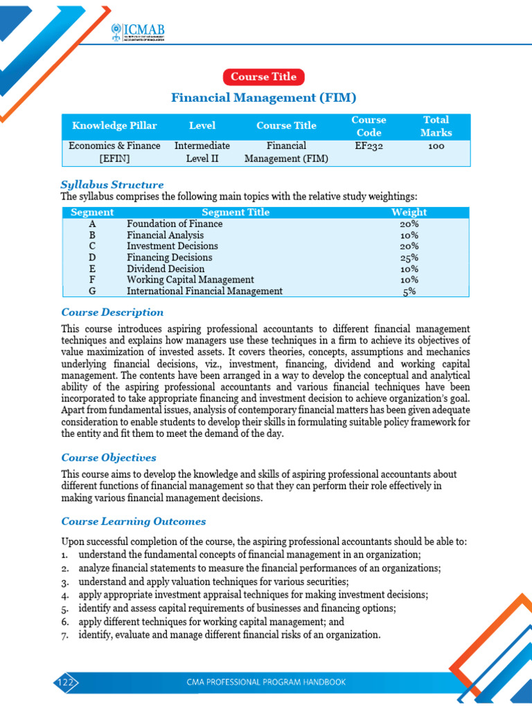 Syllabus of FIM | PDF